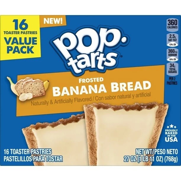 Pop Tarts 16ct Value Pack Frosted Banana Bread