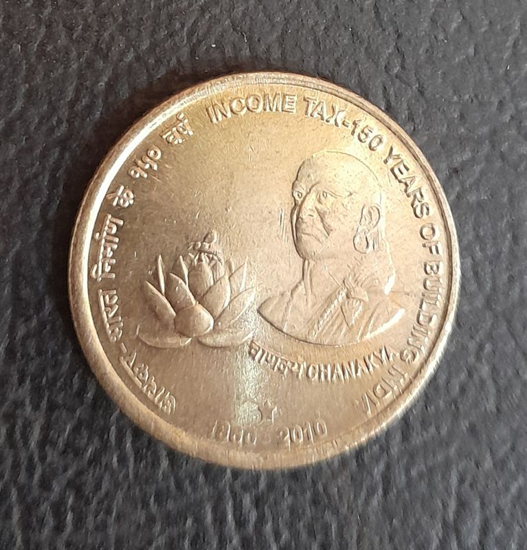 FIVE RUPEES-INCOME TAX OF INDIA-HYDERABAD MINT-UNC