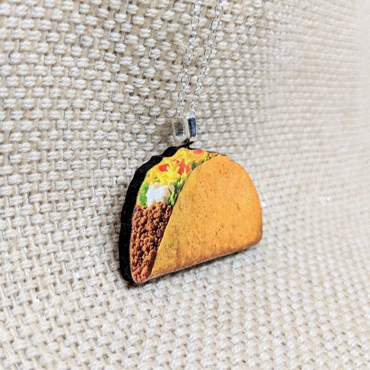 Taco Necklace - Laser Cut Wood