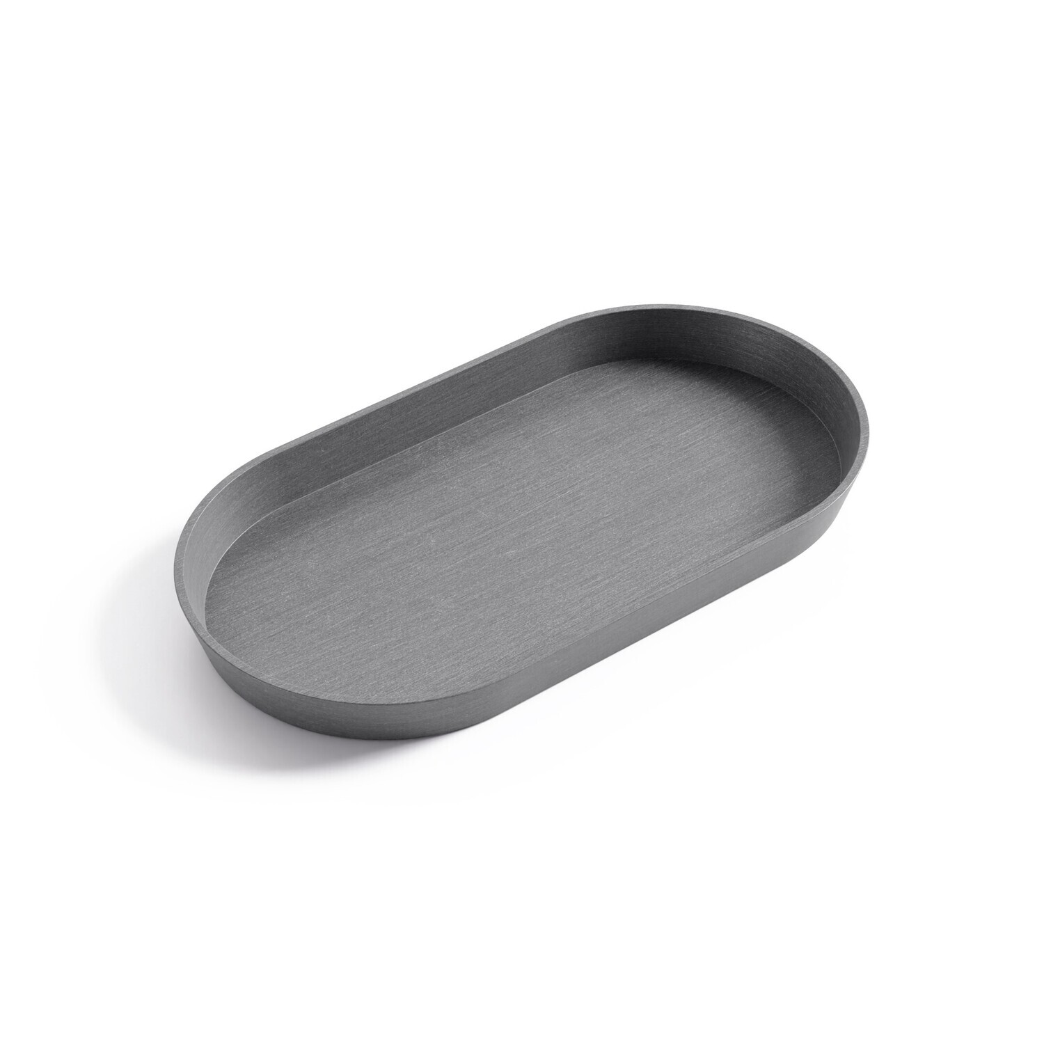 Ecopots Saucer Oval Grey - inside bottom L 26 cm / outside L 28,4 x H 2 ...