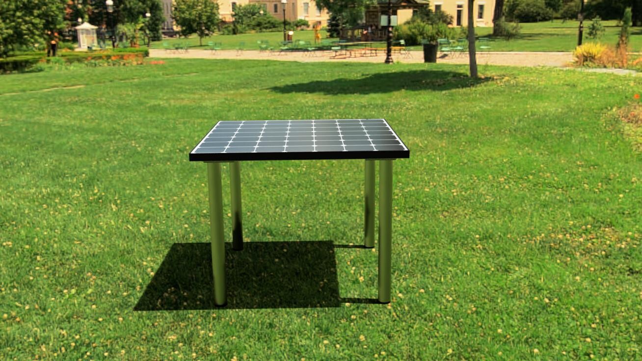 Solar-Balkontisch, Loungetisch oder Beistelltisch, 94 x 94 cm mit 190 ...