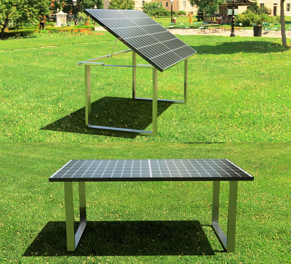 Solartisch, Gartentisch Design-U für 4-6 Personen - Jetzt mit 380 WP ...