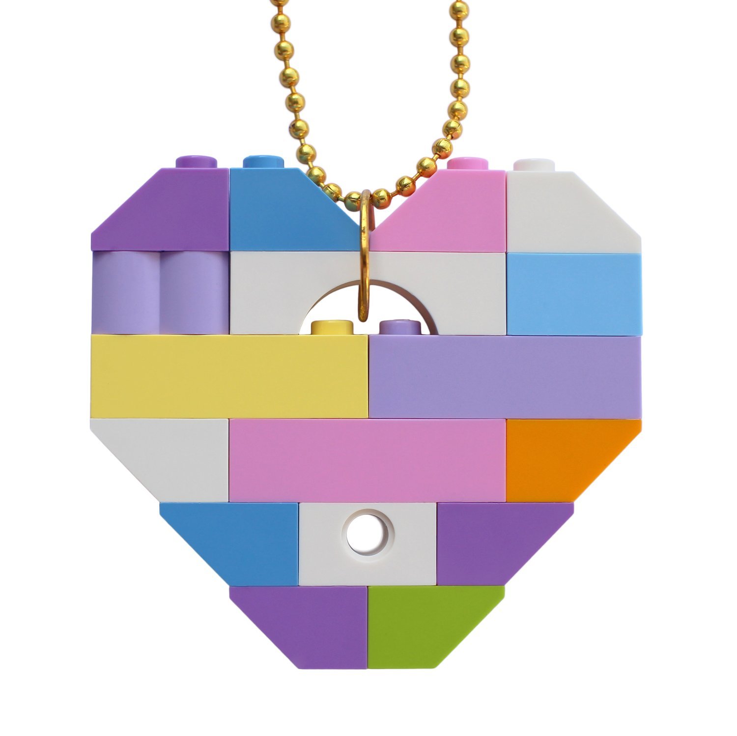 Necklace LEGO® bricks HEART (Single thickness)