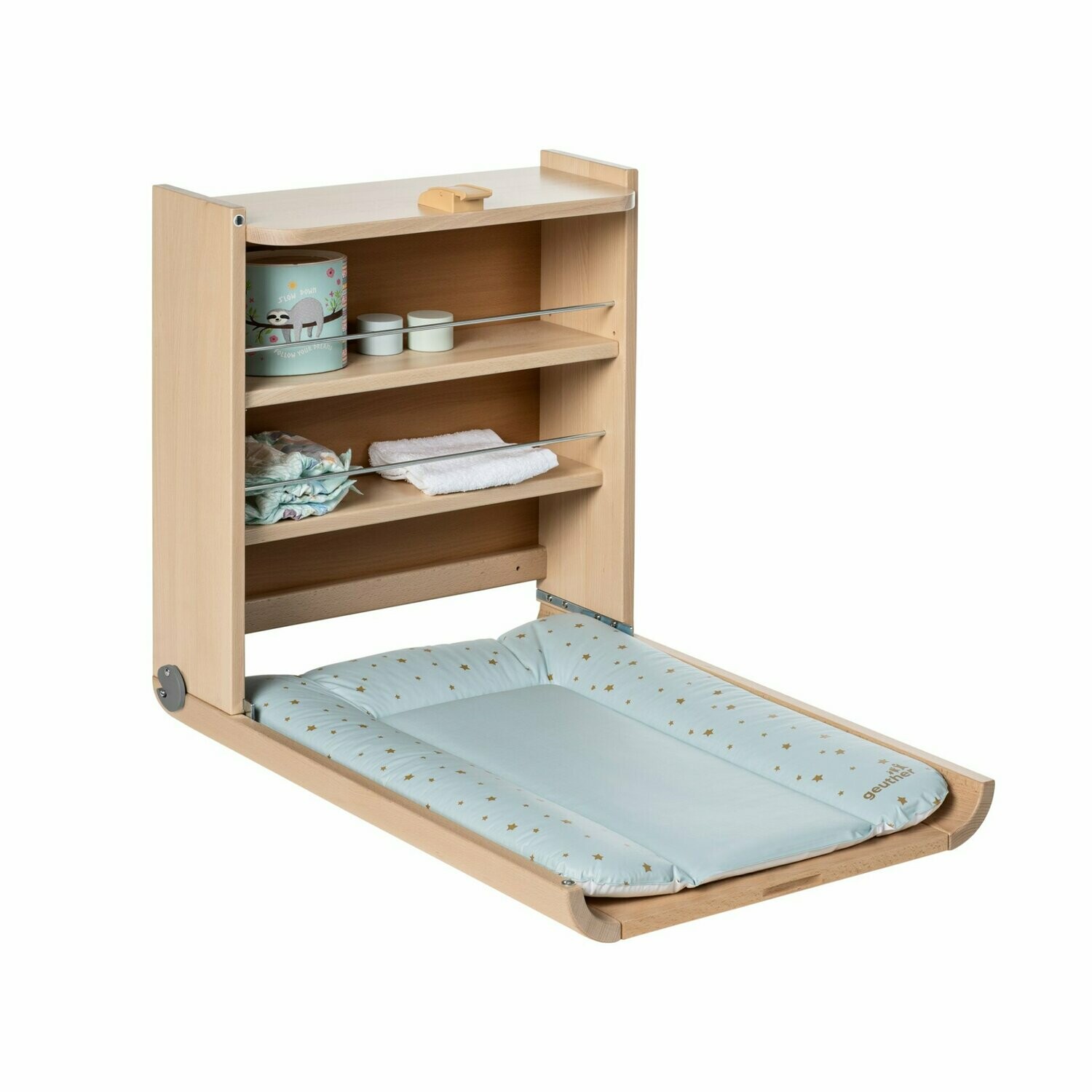 Geuther Table à langer murale Wanda naturel bleu étoiles, livraison à ...