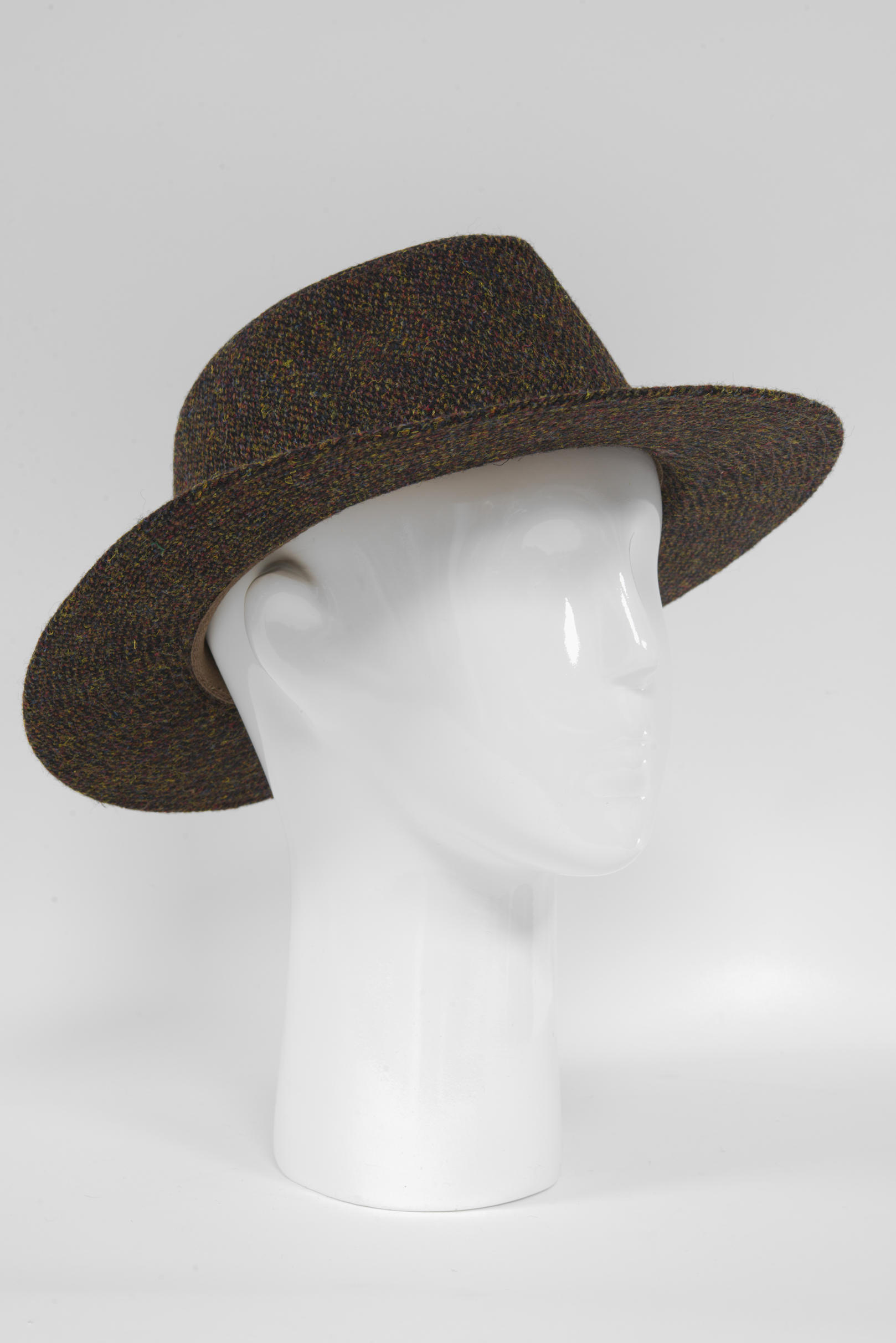Harris Tweed Fedora Hat | Brown Barleycorn