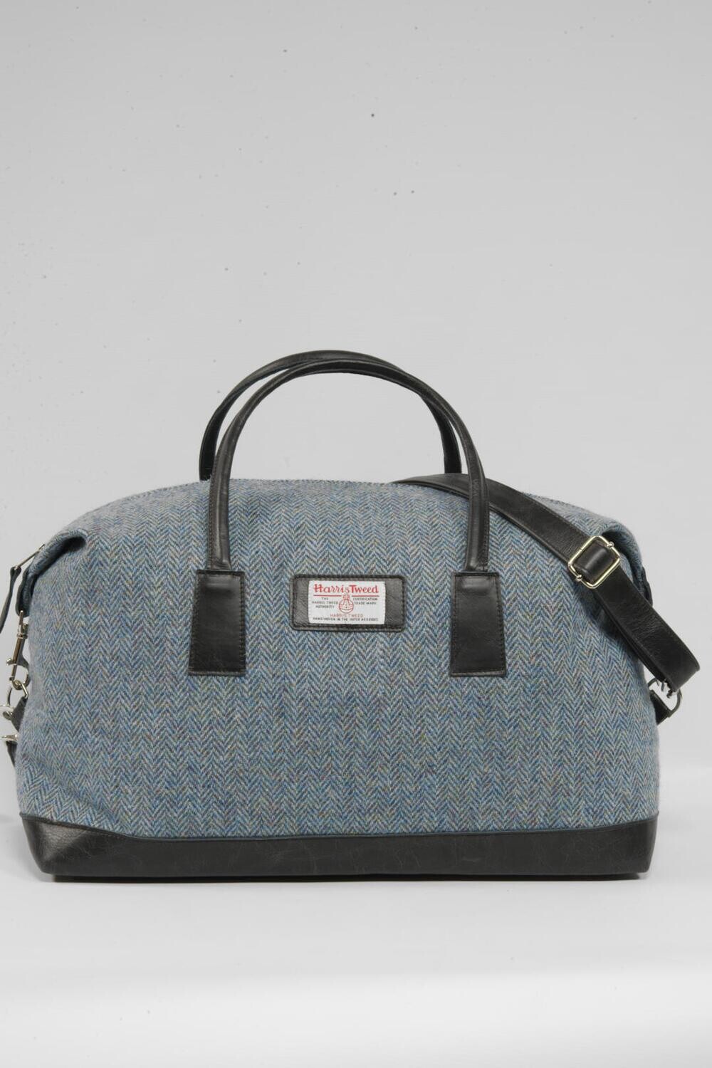 Harris Tweed Luggage Bag | HB108 (Black Leather) – Harris Tweed Luggage ...