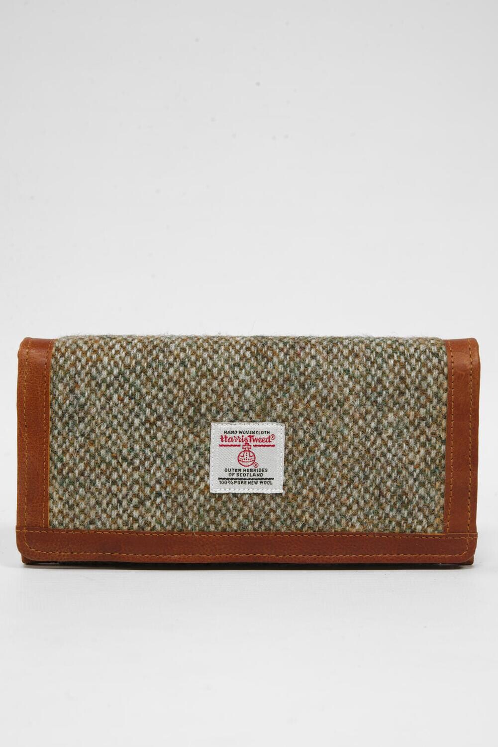Harris Tweed Tarbert Wallet Purse | BC2 Tan Leather – Harris Tweed ...