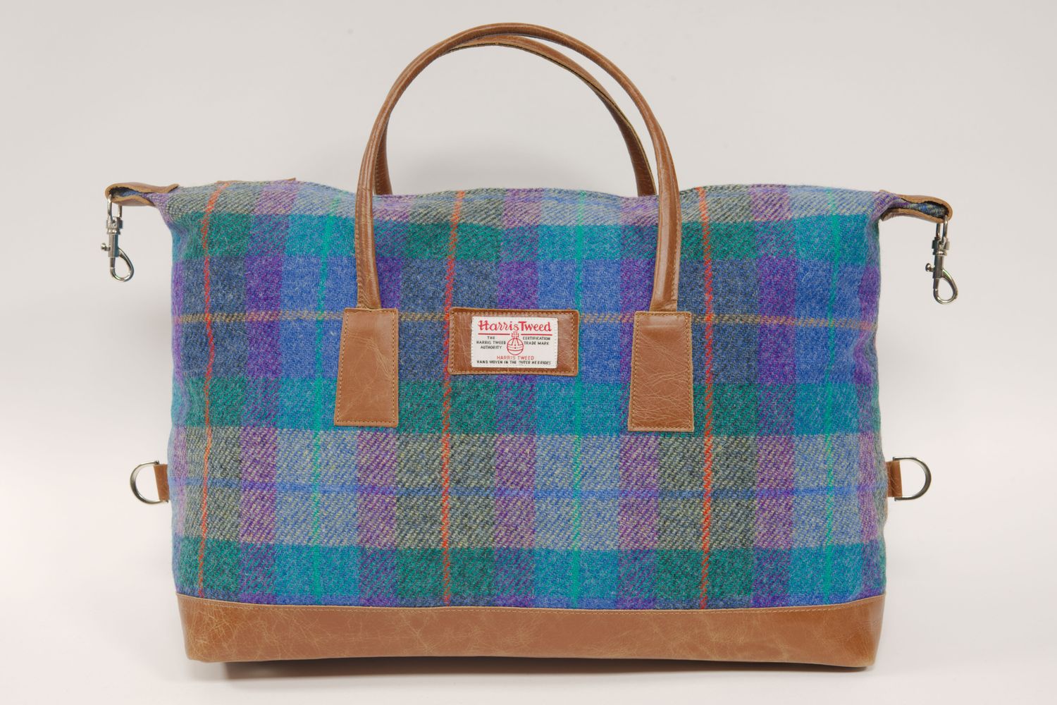 Harris Tweed Luggage Bag | A069 (Tan Leather) – Harris Tweed Luggage ...