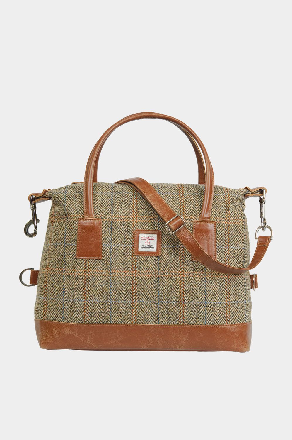 Harris Tweed St Kilda Bag | HB133 (Tan Leather) – Harris Tweed St Kilda ...