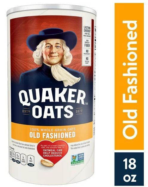 Oats, Quaker® Old Fashioned Oatmeal (18 Oz Tube)