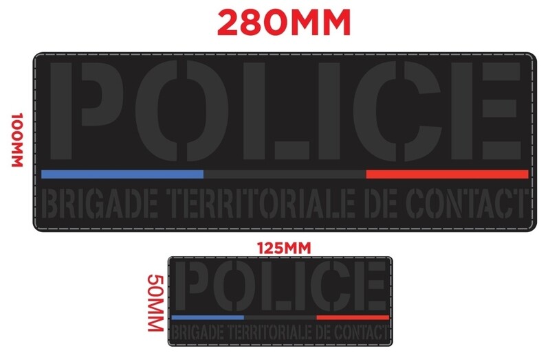 BANDEAUX LASER CUT POLICE BRIGADE TERRITORIALE DE CONTACT