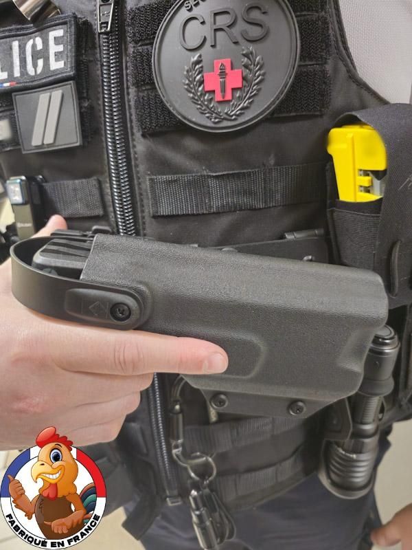 HOLSTER KYDEX PIE TASER T7 / FIXATION MOLLE EN CROSS DRAW
