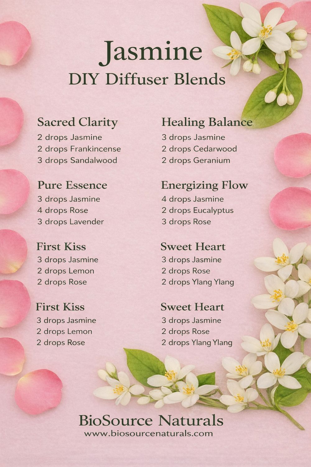 Download Jasmine DIY Diffuser Blend Recipes – Printable Aromatherapy ...