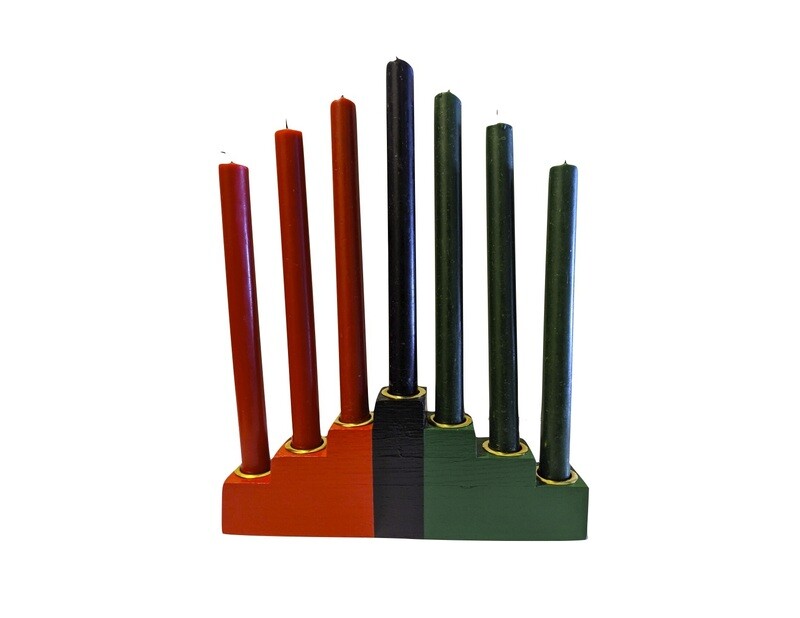 Kwanzaa Kinara Set Pyramid RBG Design Kwanzaa Candle Holder