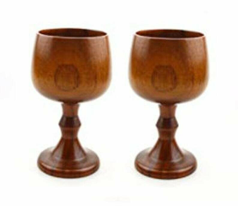 Handcrafted Wooden Umoja Unity Cups – Set of 2 for Kwanzaa
