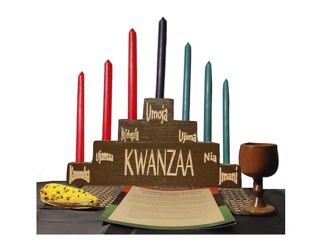 Brown Kwanzaa Kit – Seven Principles in Swahili Engraved