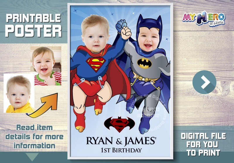 Super Babies Poster with photos. Baby Superman Baby Batman Poster