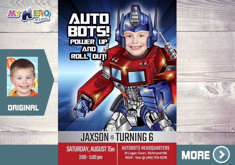 Optimus Prime Invitation. Autobots Birthday Party