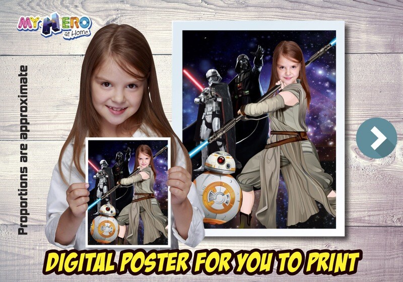 Jedi Rey Poster. Jedy Rey Decoration. Star Wars Decor.