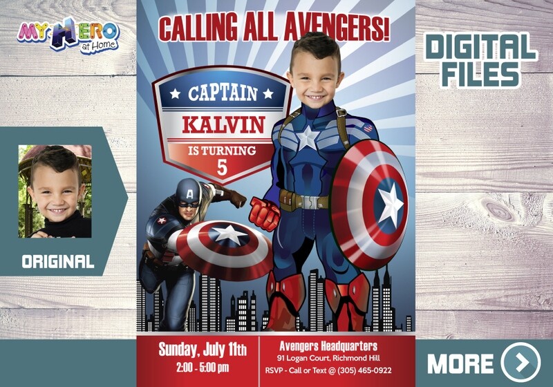 Captain America Invitation. Captain America digital invitation