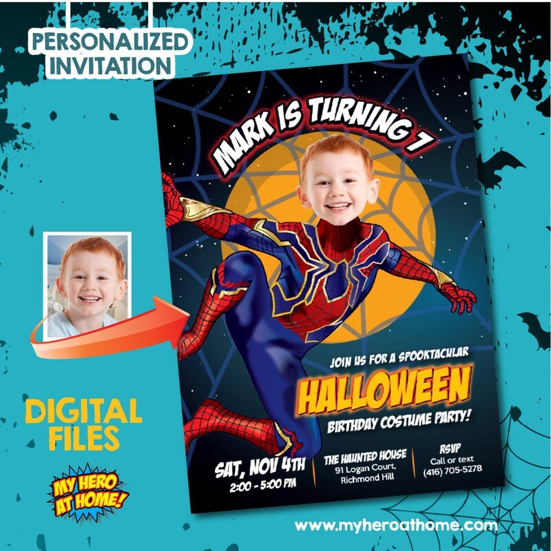 Spiderverse Halloween template, Halloween Spiderverse invitation ...