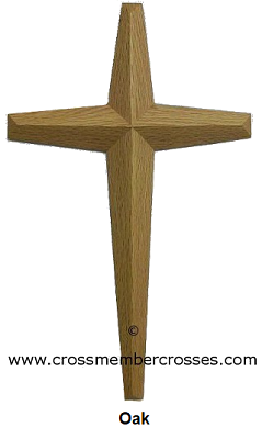 Large Single Layer Tapered Beveled Wooden Crosses - Oak - 84"