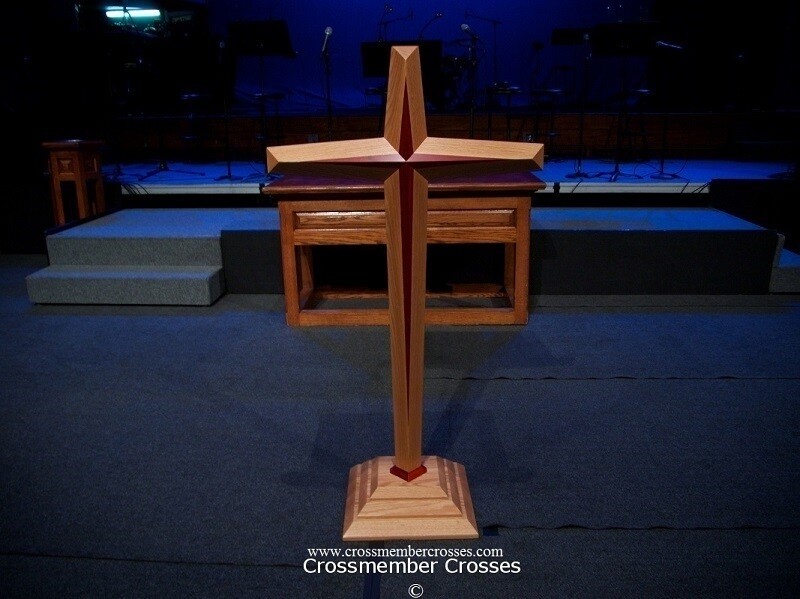 Two Layer Tapered Beveled Christian Pulpit Crosses