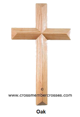 Single Layer Beveled Christian Wood Crosses - Oak