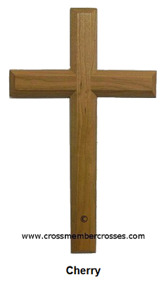 Edge Beveled Traditional Wooden Cross - Cherry