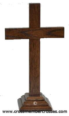 Wooden Table Crosses - 8" up to 24" - Traditional - Beveled - Multi-layer