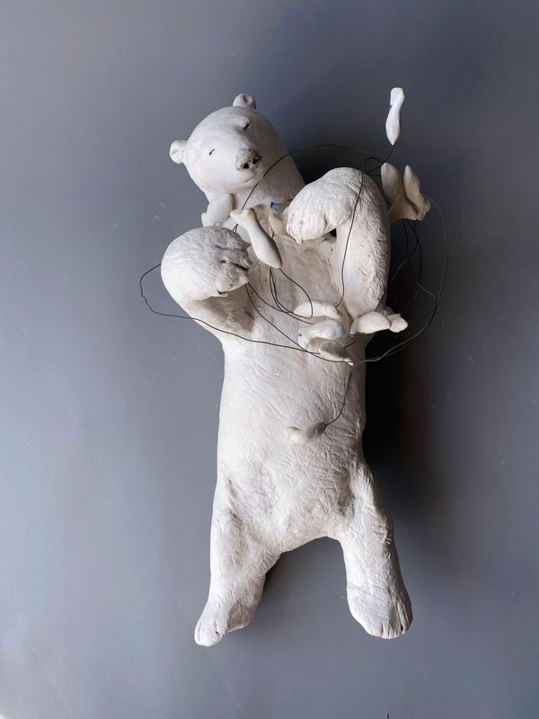 Zoe Whiteside artist making ceramic animal sculptures