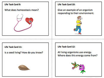 Characteristics of Life Task Cards - Store - Science Lessons That Rock