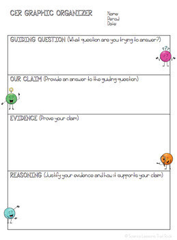 CER Graphic Organizer - Store - Science Lessons That Rock