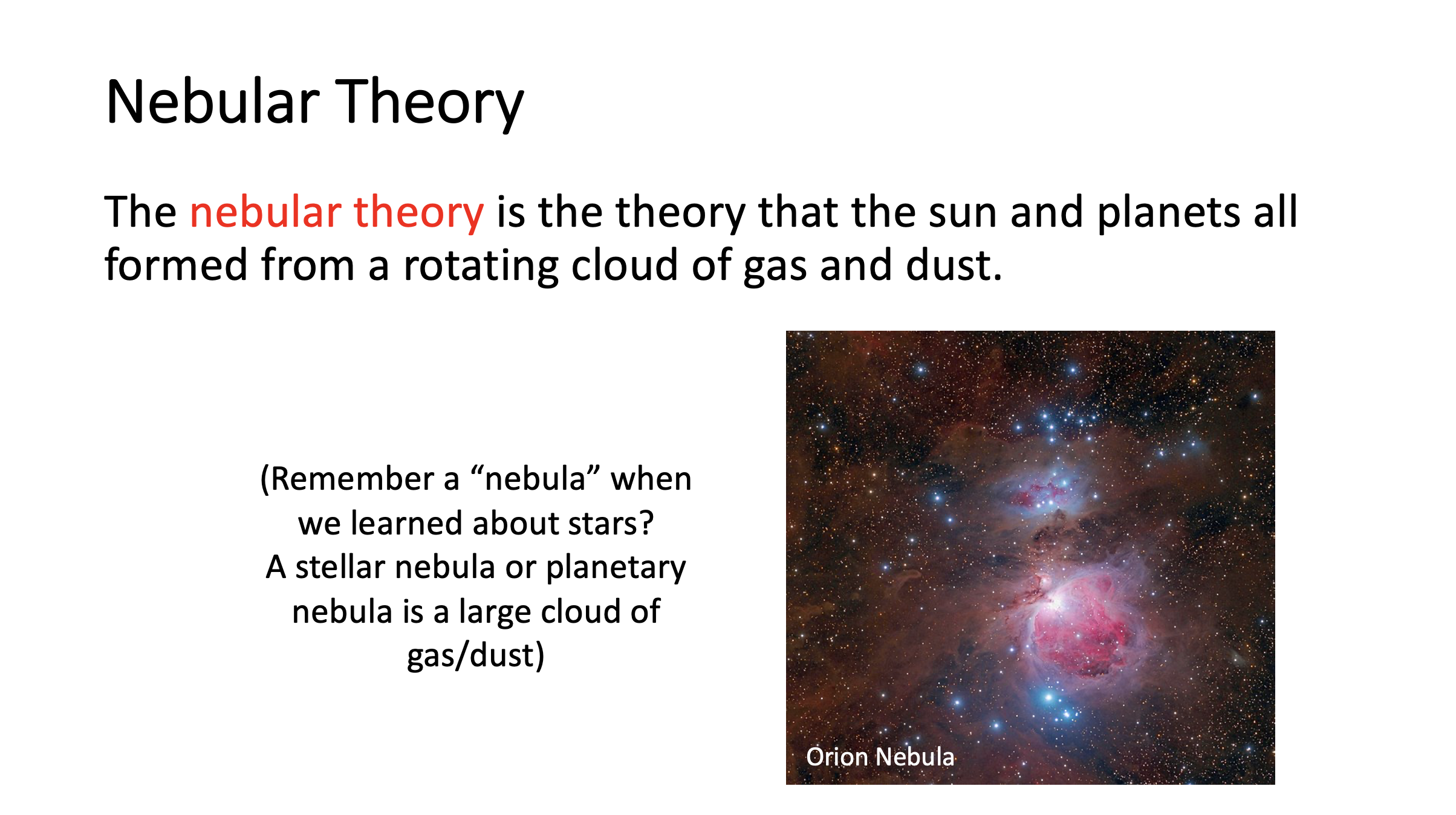 Nebula Theory