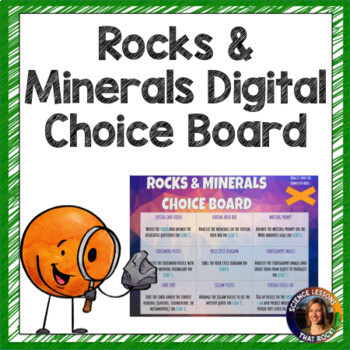 Rock and Mineral Digital Choice Board - Store - Science Lessons That Rock