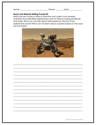 Rocks and Minerals Writing Prompts - Store - Science Lessons That Rock