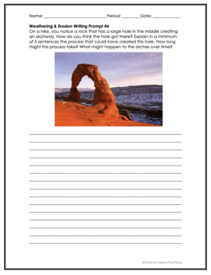 Weathering and Erosion Writing Prompts - Store - Science Lessons That Rock