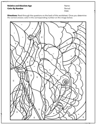 Geologic Dating Color by Number - Store - Science Lessons That Rock