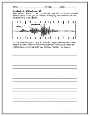 Plate Tectonics Writing Prompts - Store - Science Lessons That Rock