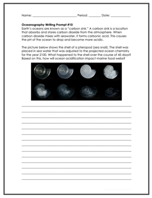 Oceanography Writing Prompts - Store - Science Lessons That Rock