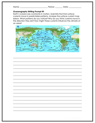 Oceanography Writing Prompts - Store - Science Lessons That Rock