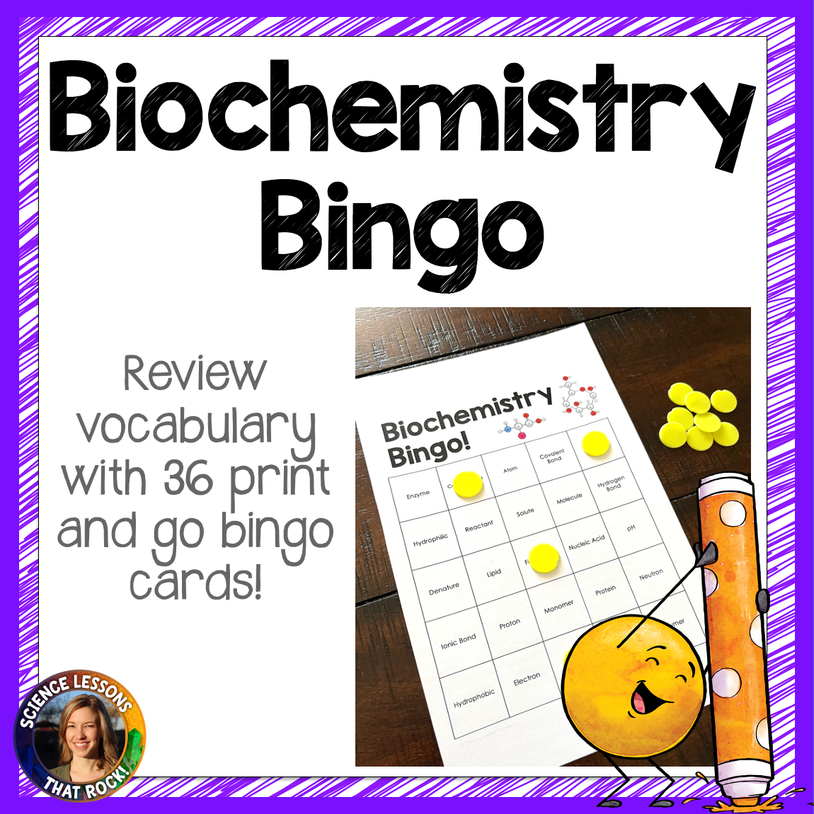 Biochemistry Bingo Vocabulary Review Game - Store - Science Lessons ...