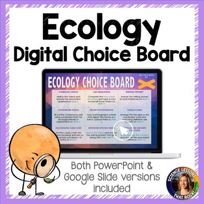 Ecology Digital Choice Board - Store - Science Lessons That Rock