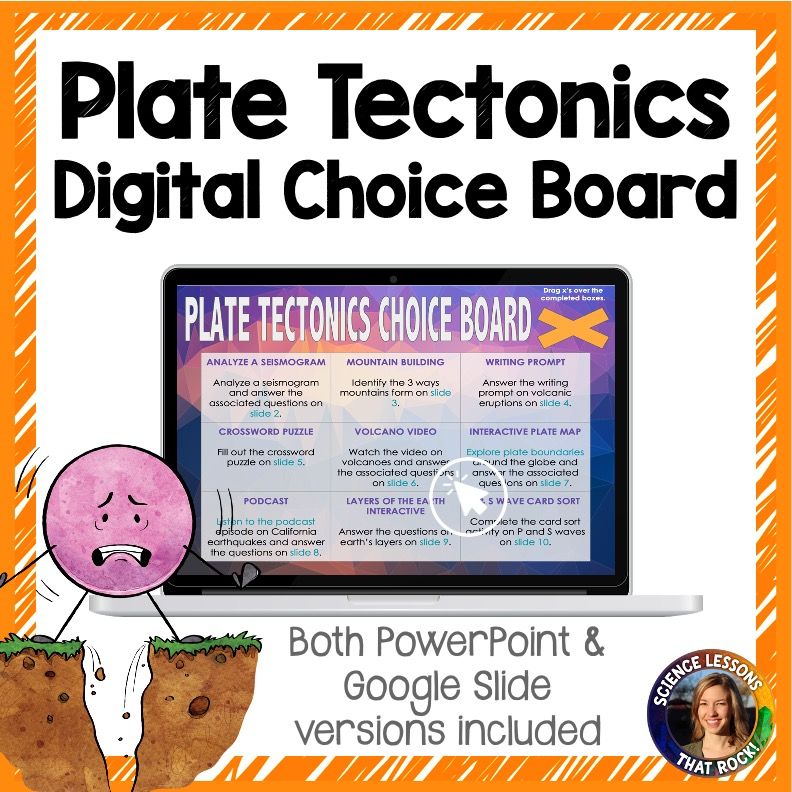 Plate Tectonics Digital Choice Board - Store - Science Lessons That Rock