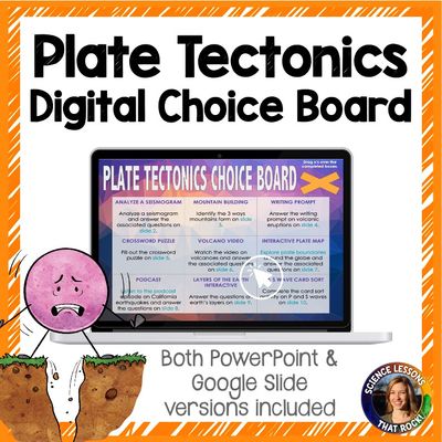 Plate Tectonics Digital Choice Board - Store - Science Lessons That Rock