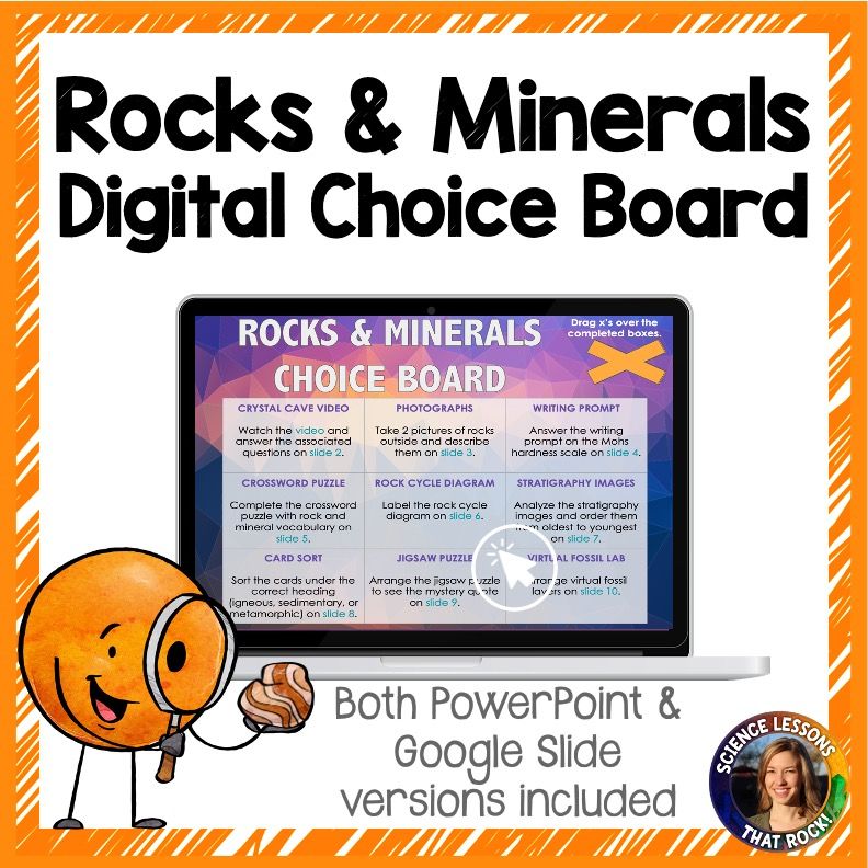 Rock and Mineral Digital Choice Board - Store - Science Lessons That Rock
