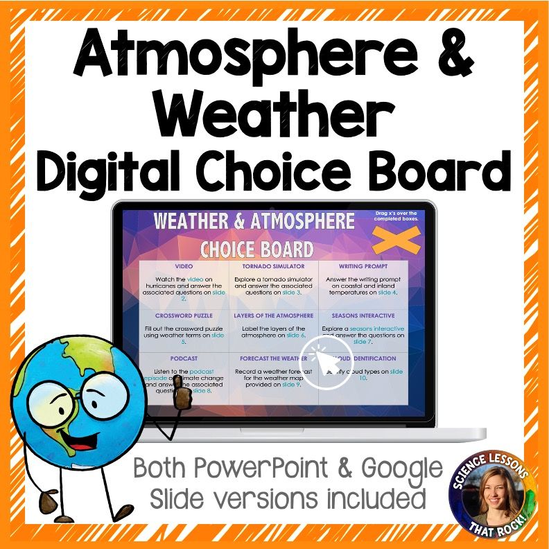 Atmosphere and Weather Digital Choice Board - Store - Science Lessons ...