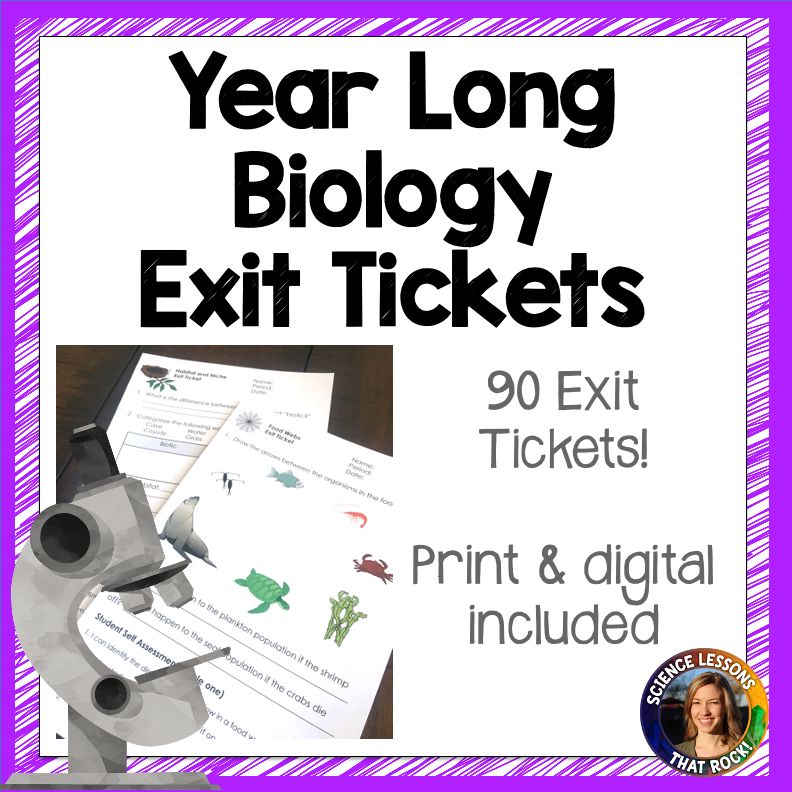 Year Long Biology Exit Tickets - Store - Science Lessons That Rock