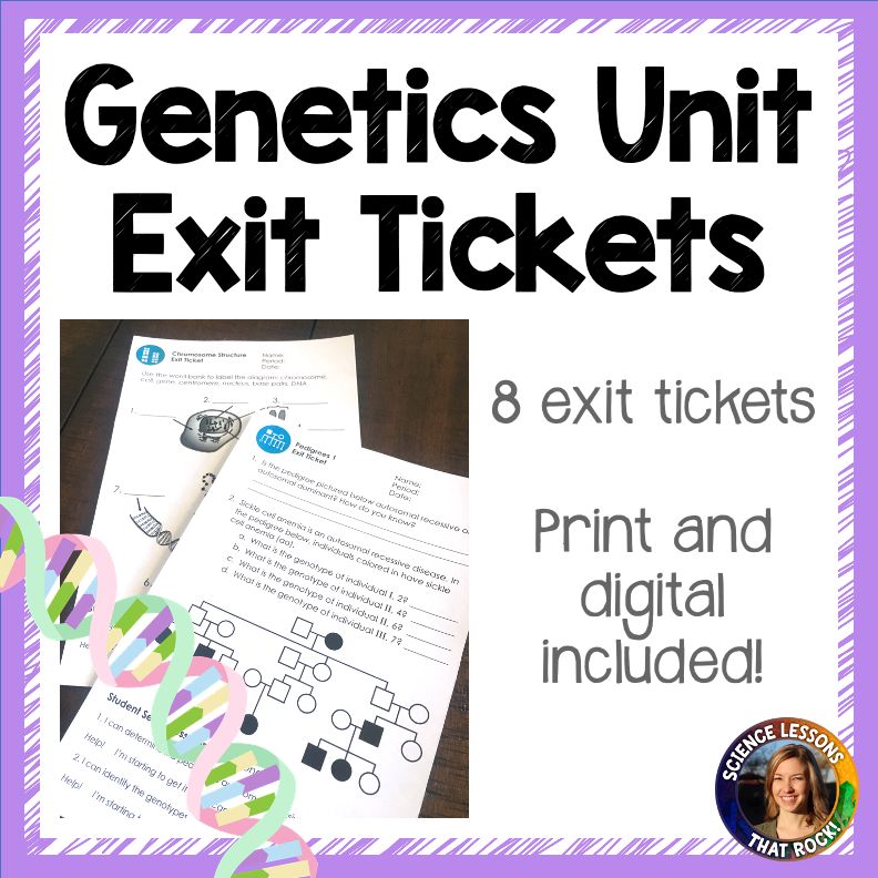Genetics Exit Tickets - Store - Science Lessons That Rock