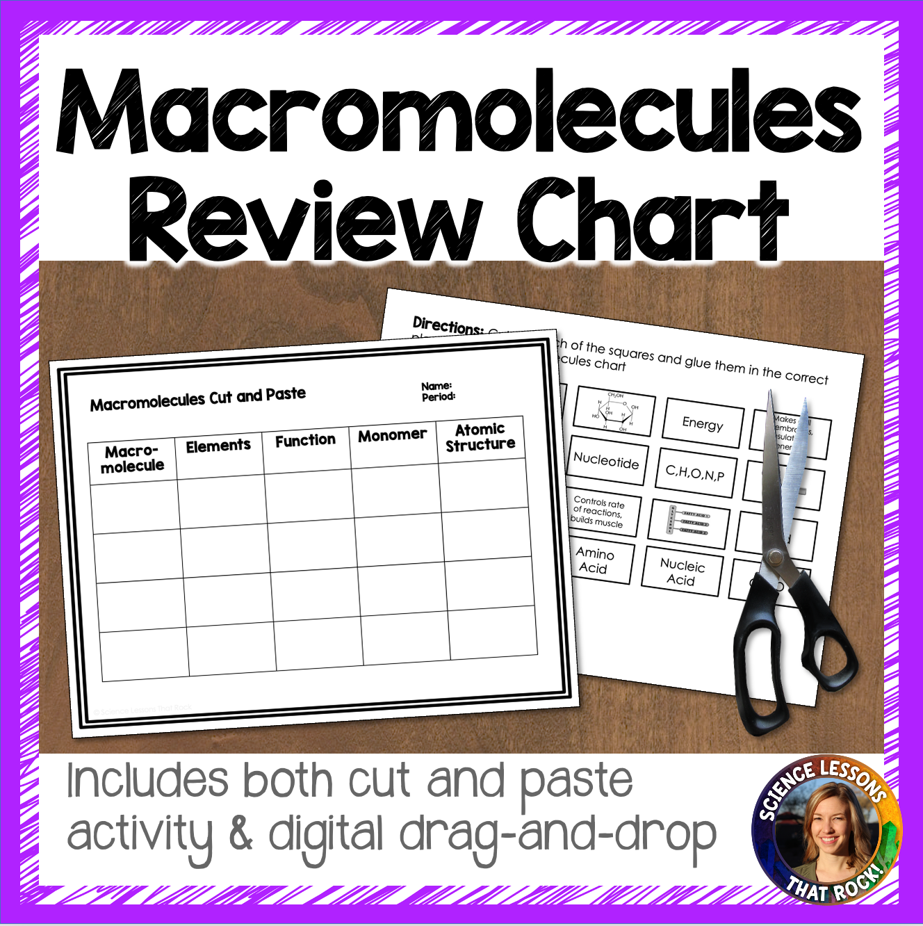 Macromolecules Review Chart for INB - Store - Science Lessons That Rock